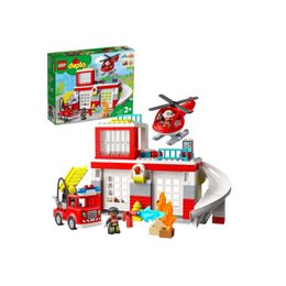Lego® Konstruktionsspielsteine DUPLO Feuerwehrwache mit Hubschrauber