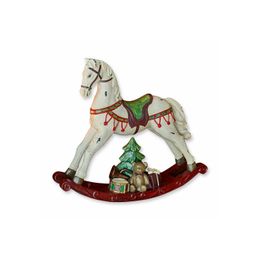 Mirabeau Weihnachtsfigur Deko-Pferd Couffo weiß/rot
