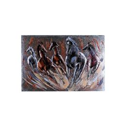 Home4Living Metallbild Wandbild Metallbild 3D 120x80x6cm Unikat Relief handmade