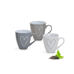 matches21 HOME & HOBBY matches21 HOME & HOBBY Tasse Grosse Kaffeetassen Landhaus-Stil Herzen Kaffeebecher