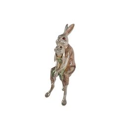 Caldine Dekofigur Figur Kaninchen 65 cm Weiß Rosa Polyresin Ostern Frühjahr Deko (1 St)