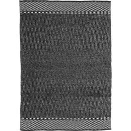 Teppich CarpetFine "Frida 205" Teppiche Gr. B/L: 200 cm x 290 cm, 7 mm, 1 St., schwarz Esszimmerteppiche Wendeteppich, 100% recyceltem Material (PET), Flachgewebe, Sisal Optik