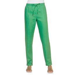 Leinenhose Heine Gr. 50, Normalgrößen, grün (grasgrün) Damen Hosen High-Waist-Hosen