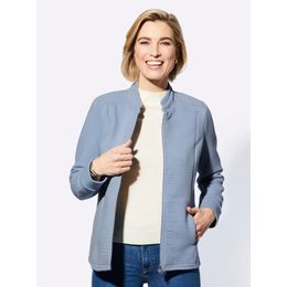 Shirtjacke Casual Looks "Shirtjacke" Gr. 42, blau (bleu, meliert) Damen Shirts Jersey