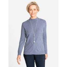 Strickpullover CLASSIC "Pullover" Gr. 44, blau (taubenblau) Damen Pullover Rollkragenpullover