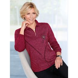 Polokragenpullover CLASSIC "Pullover" Gr. 50, rot (rot, meliert) Damen Pullover Polokragen-Pullover