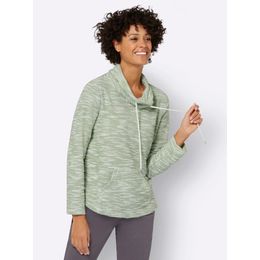 Rollkragenshirt Casual Looks "Shirt" Gr. 42, grün (eucalyptus, weiß, meliert) Damen Shirts Jersey