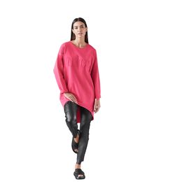 Longshirt Heine "Longshirt" Gr. 36, pink (fuchsia) Damen Shirts Jersey