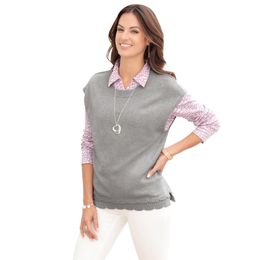 Pullunder Inspirationen "Pullunder" Gr. 48, grau (steingrau, meliert) Damen Pullover Pullunder