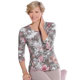 3/4-Arm-Shirt CLASSIC "Shirt" Gr. 54, bunt (khaki, altrosa, bedruckt) Damen Shirts Jersey