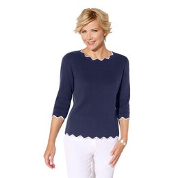 3/4 Arm-Pullover CLASSIC "Pullover" Gr. 54, blau (marine) Damen Pullover