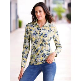 Poloshirt Inspirationen "Shirt" Gr. 54, bunt (rauchblau, zitrone, bedruckt) Damen Shirts Jersey
