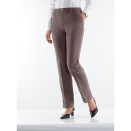 Bügelfaltenhose CLASSIC Gr. 38, Normalgrößen, braun (schoko, meliert) Damen Hosen Bügelfaltenhosen