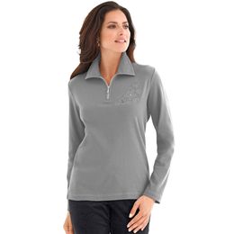Poloshirt Classic Basics "Poloshirt" Gr. 48, grau (grau, meliert) Damen Shirts Jersey