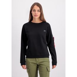 Sweater Alpha Industries "ALPHA Women - Sweatshirts X-Fit OS Wmn" Gr. XS, schwarz (black) Damen Sweatshirts Oversize Shirts