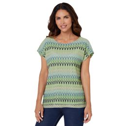 T-Shirt Inspirationen "Jacquard-Shirt" Gr. 50, grün (sand, apfel, gemustert) Damen Shirts Jersey