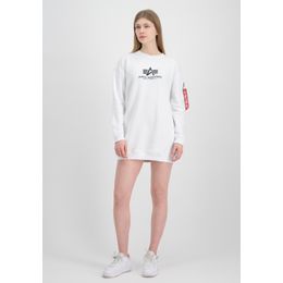 Sweater Alpha Industries "ALPHA Women - Sweatshirts Basic Long OS Wmn" Gr. S, weiß (white) Damen Sweatshirts Oversize Shirts