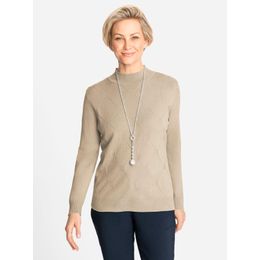 Strickpullover CLASSIC "Pullover" Gr. 52, beige (sand) Damen Pullover Rollkragenpullover