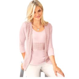 2-in-1-Shirt Heine "2-in-1-Shirt" Gr. 46, rosa (hellrosé) Damen Shirts Jersey