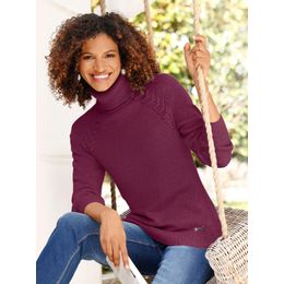 Rollkragenpullover Casual Looks "Pullover" Gr. 50, rot (bordeau) Damen Pullover Rollkragenpullover