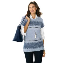 Pullunder Inspirationen "Pullunder" Gr. 54, blau (hellblau, bleu, gemustert) Damen Pullover Pullunder