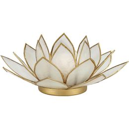 Teelichthalter "Lotus" aus Capiz, (Farbe: weiß)