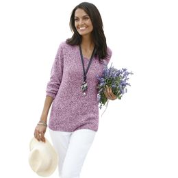 Strickpullover Casual Looks "Pullover" Gr. 54, pink (fuchsia, meliert) Damen Pullover