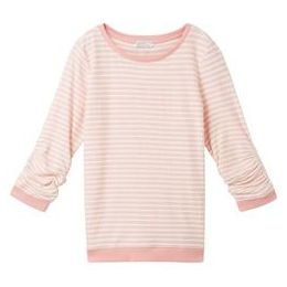 Tom Tailor DENIM Damen Gestreiftes Sweatshirt, rosa, Streifenmuster, Gr. XL