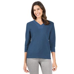Strickpullover Inspirationen "Pullover" Gr. 52, blau (jeansblau) Damen Pullover