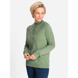 Stehkragenpullover CLASSIC "Pullover" Gr. 54, grün (eucalyptus) Damen Pullover Rollkragenpullover