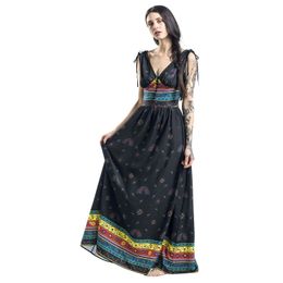 Voodoo Vixen Megan Fiesta Maxi Dress Langes Kleid schwarz in L