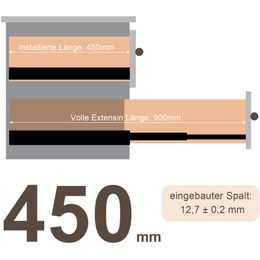 HENGDA 2X Schubladenschienen Vollauszüge 450 mm Schubladen Führung kugelgelagert Tragkraft 35 Kg