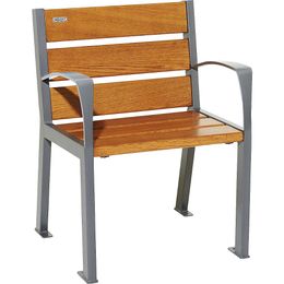 PROCITY Holzstuhl SILAOS®, Sitzhöhe 450 mm, anthrazitgrau, Eiche