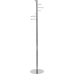 Maul Garderobenständer Maulcalima, Höhe 1770 mm, Säule-Ø 40 mm, 7 Haken, Fuß-Ø 350 mm, hellsilber