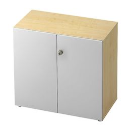 eurokraft pro Aktenschrank, Flügeltüren, 1 Fachboden, Ahorn-Dekor / alusilber