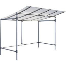 PROCITY Fahrradüberdachung ECO, Grundmodell ohne Verkleidung, Breite 2453 mm, silber
