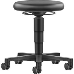 bimos Hocker Allround, mit Rollen, Kunstleder, Farbring grau