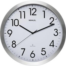 Maul Wanduhr Maulmove, Aluminium gebürstet, Ø 400 mm, Funkuhrwerk