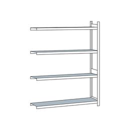 Schulte Weitspannregal, mit Stahlboden, Höhe 2500 mm, Spannweite 2000 mm, Anbauregal, Tiefe 400 mm