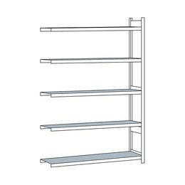 Schulte Weitspannregal, mit Stahlboden, Höhe 3000 mm, Spannweite 2250 mm, Anbauregal, Tiefe 500 mm