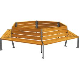 PROCITY Baumsitzbank SILAOS®, Höhe 821 mm, Länge 2930 mm, anthrazitgrau, Eiche-Dekor hell