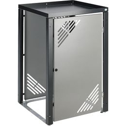 Var Mülltonnenbox mit Pflanzdeckel, abschließbar, Anbauelement, beschichtet