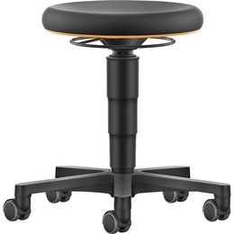 bimos Hocker Allround, mit Rollen, PU-Schaum, Farbring orange