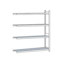 Schulte Weitspannregal, mit Stahlboden, Höhe 2500 mm, Spannweite 2500 mm, Anbauregal, Tiefe 500 mm