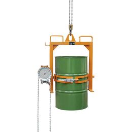 eurokraft pro Fasskipper, mit Endloskette und Kranaufnahme, gelborange