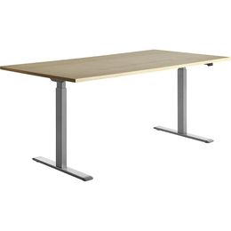 Topstar Schreibtisch, elektrisch höhenverstellbar, gerade, BxT 1800 x 800 mm, Ahorn/grau