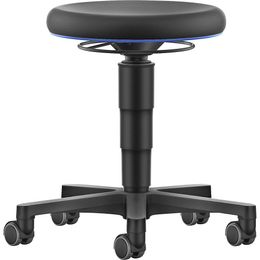 bimos Hocker Allround, mit Rollen, PU-Schaum, Farbring blau