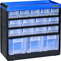 eurokraft pro Kleinteilemagazin VARIOPLUS PRO, HxBxT 285 x 300 x 135 mm, 16 Schubladen, 16 Trennstege