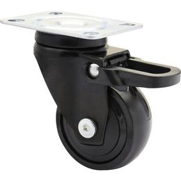 Wagner Möbelrolle 3C-Serie, Radbreite 20 mm, VE 4 Stk, Ø 50 mm, Lenkrolle mit Total-Feststeller