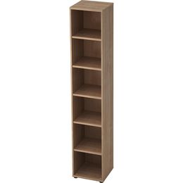 eurokraft pro Büroregal, 5 Fachböden, HxBxT 2156 x 400 x 400 mm, Dekor Nussbaum